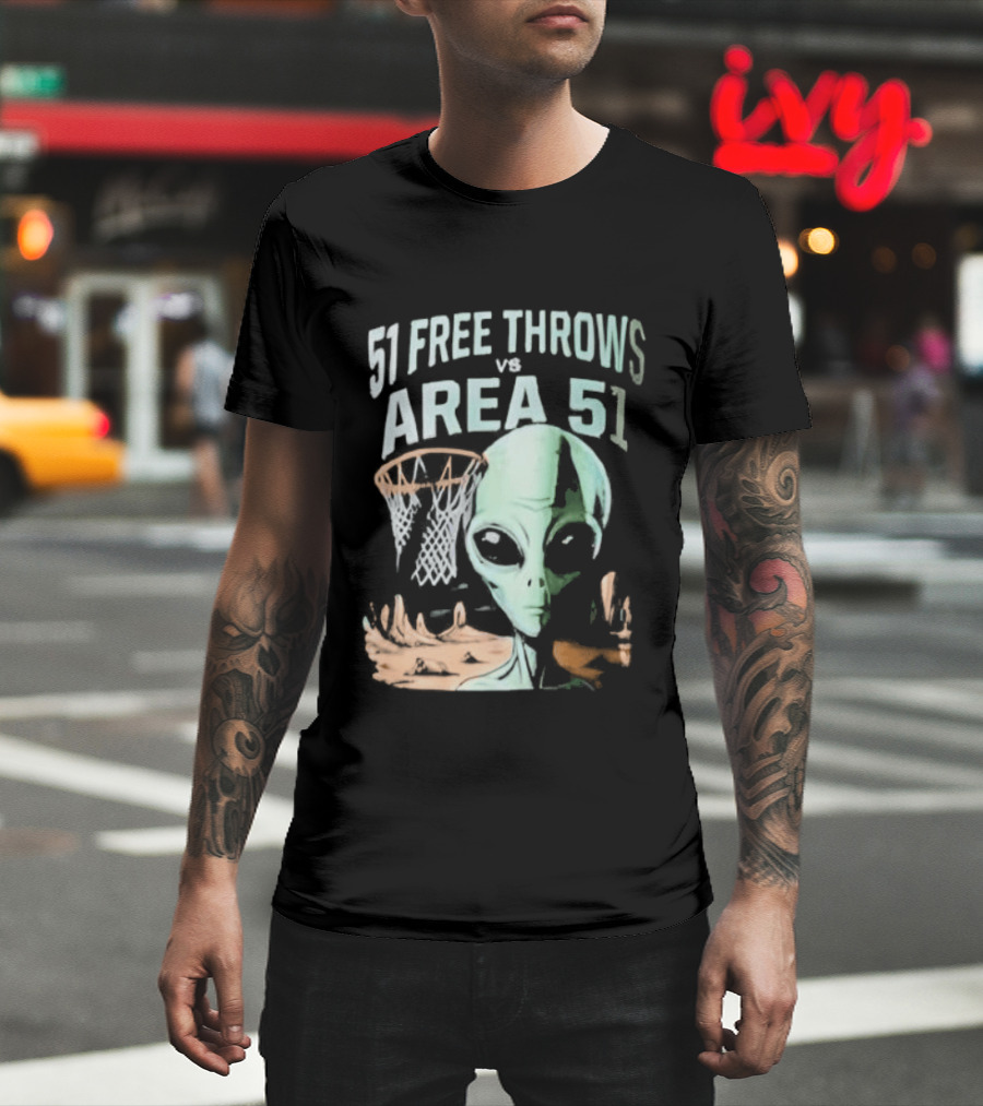 Victor Wembanyama 51 Free Throws Vs Area 51 Alien Basketball T-Shirt