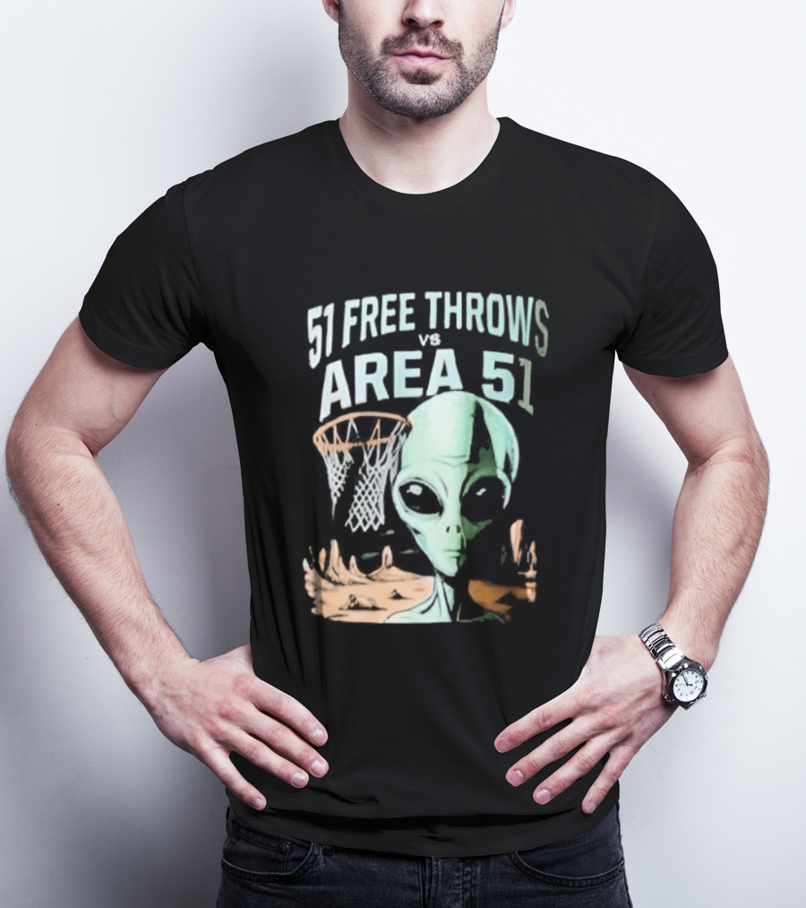 Victor Wembanyama 51 Free Throws Vs Area 51 Alien Basketball T-Shirt