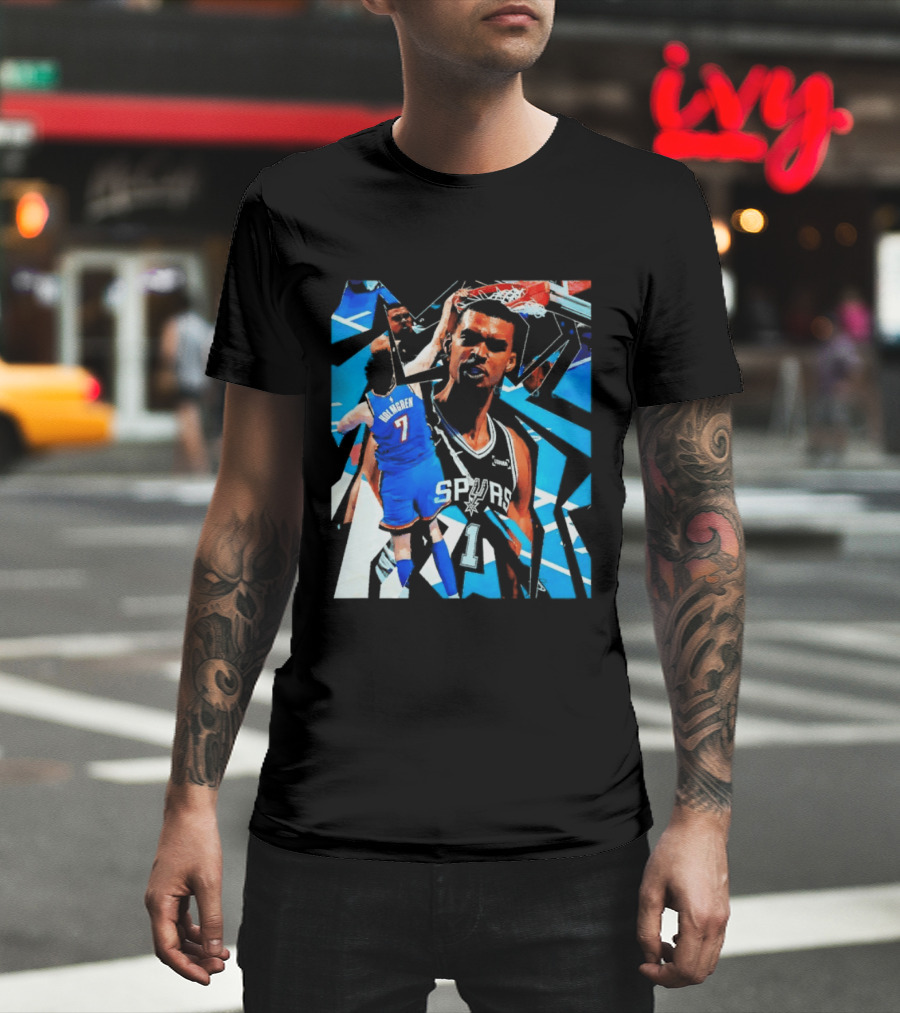 San Antonio Spurs Wembanyama Dunk Showdown With Holmgren T-Shirt