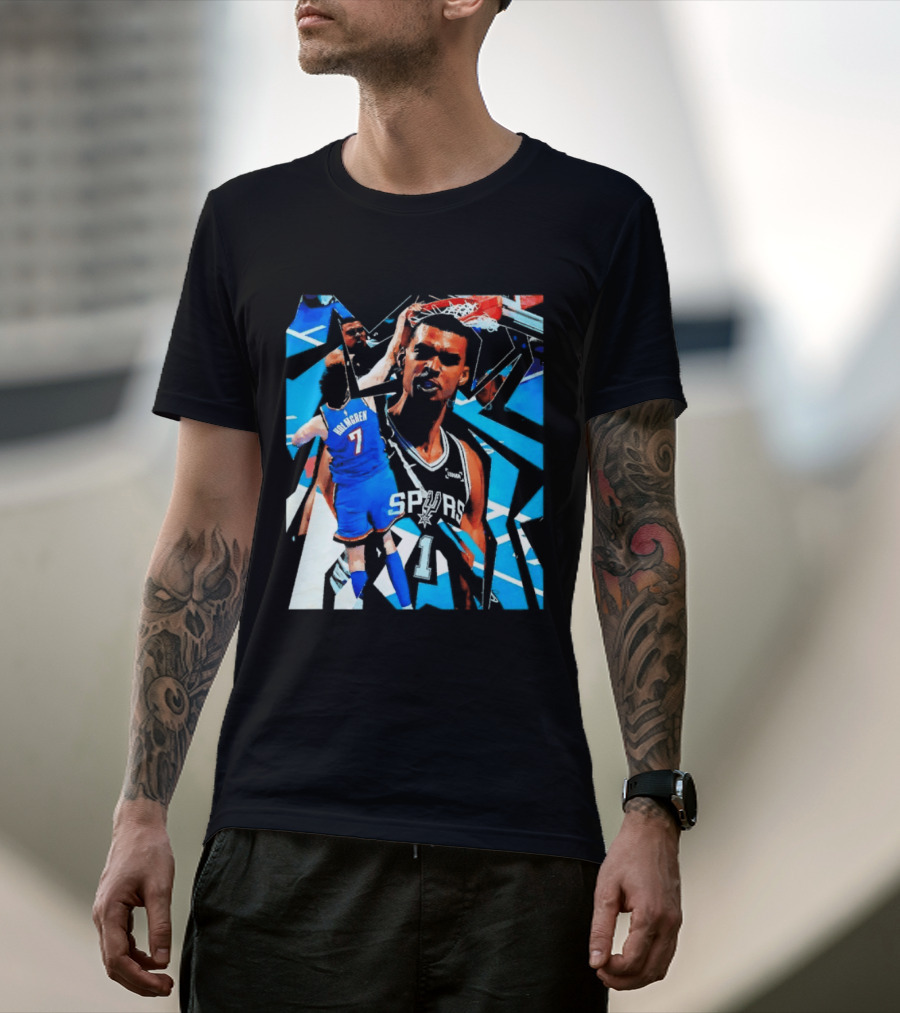 San Antonio Spurs Wembanyama Dunk Showdown With Holmgren T-Shirt