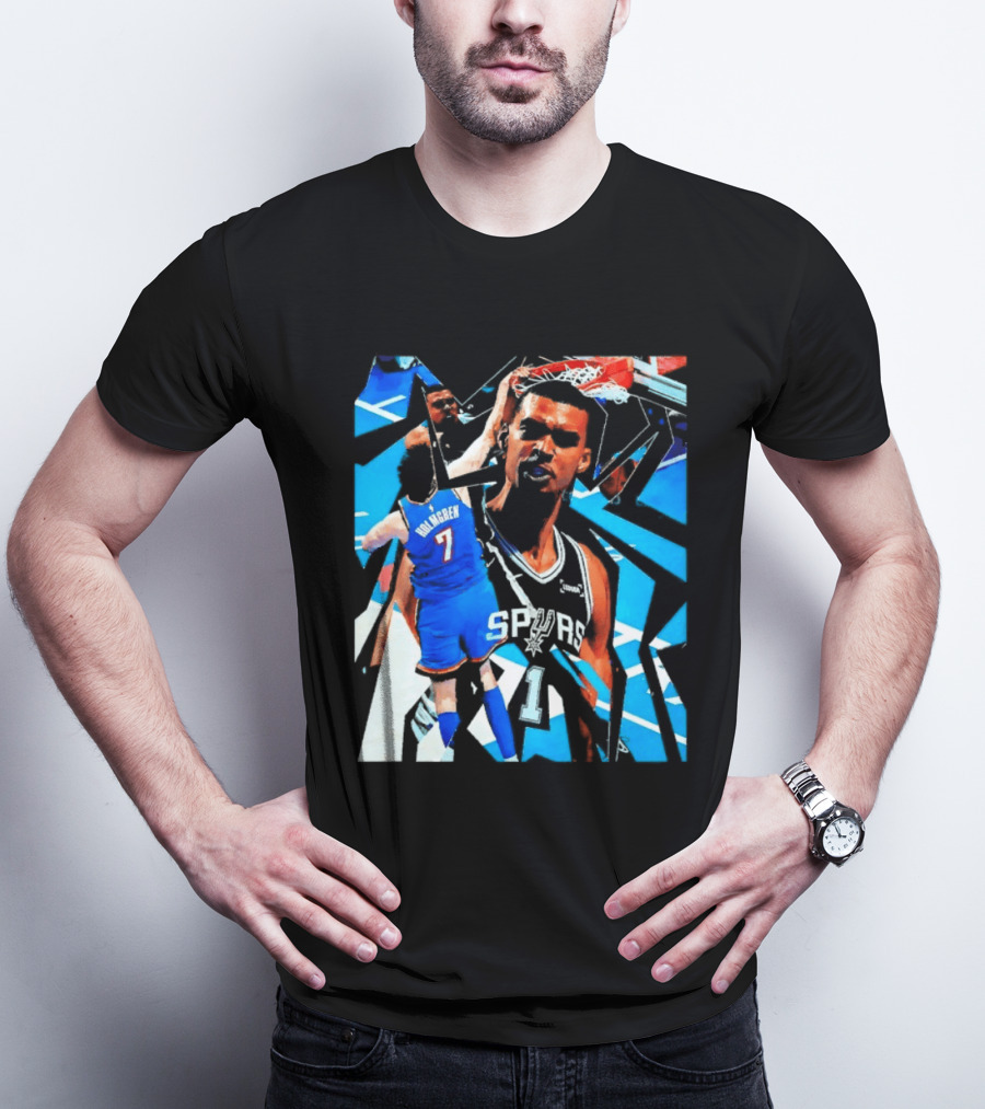 San Antonio Spurs Wembanyama Dunk Showdown With Holmgren T-Shirt
