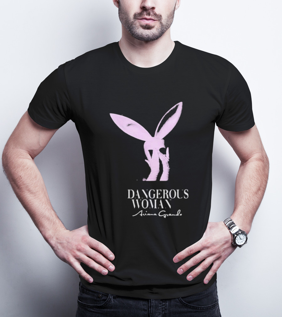 Ariana Grande Dangerous Woman Pink Bunny Ears T-Shirt