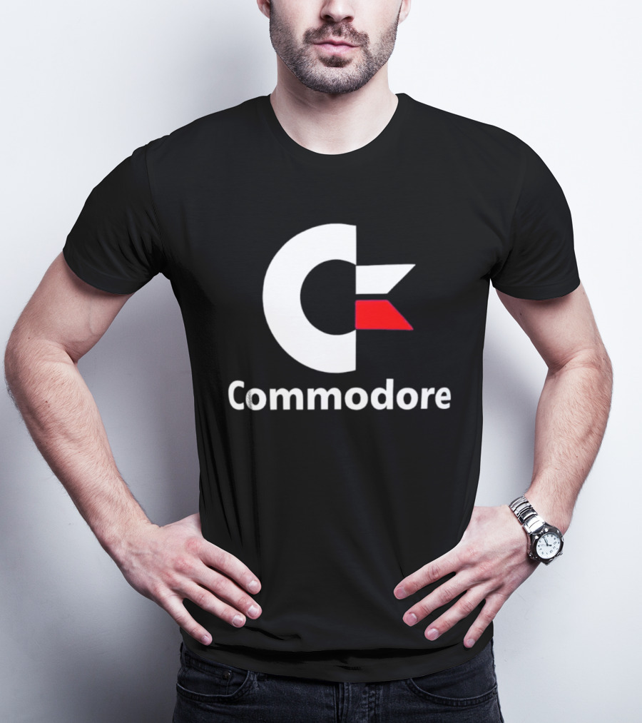 Commodore C Logo Red Accent Retro Computer Brand T-Shirt