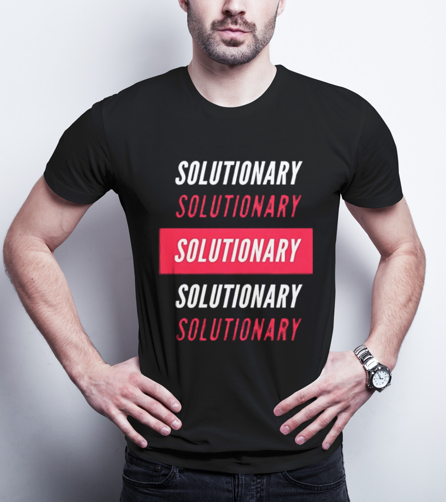 SOLUTIONARY Bold Text Print T-Shirt