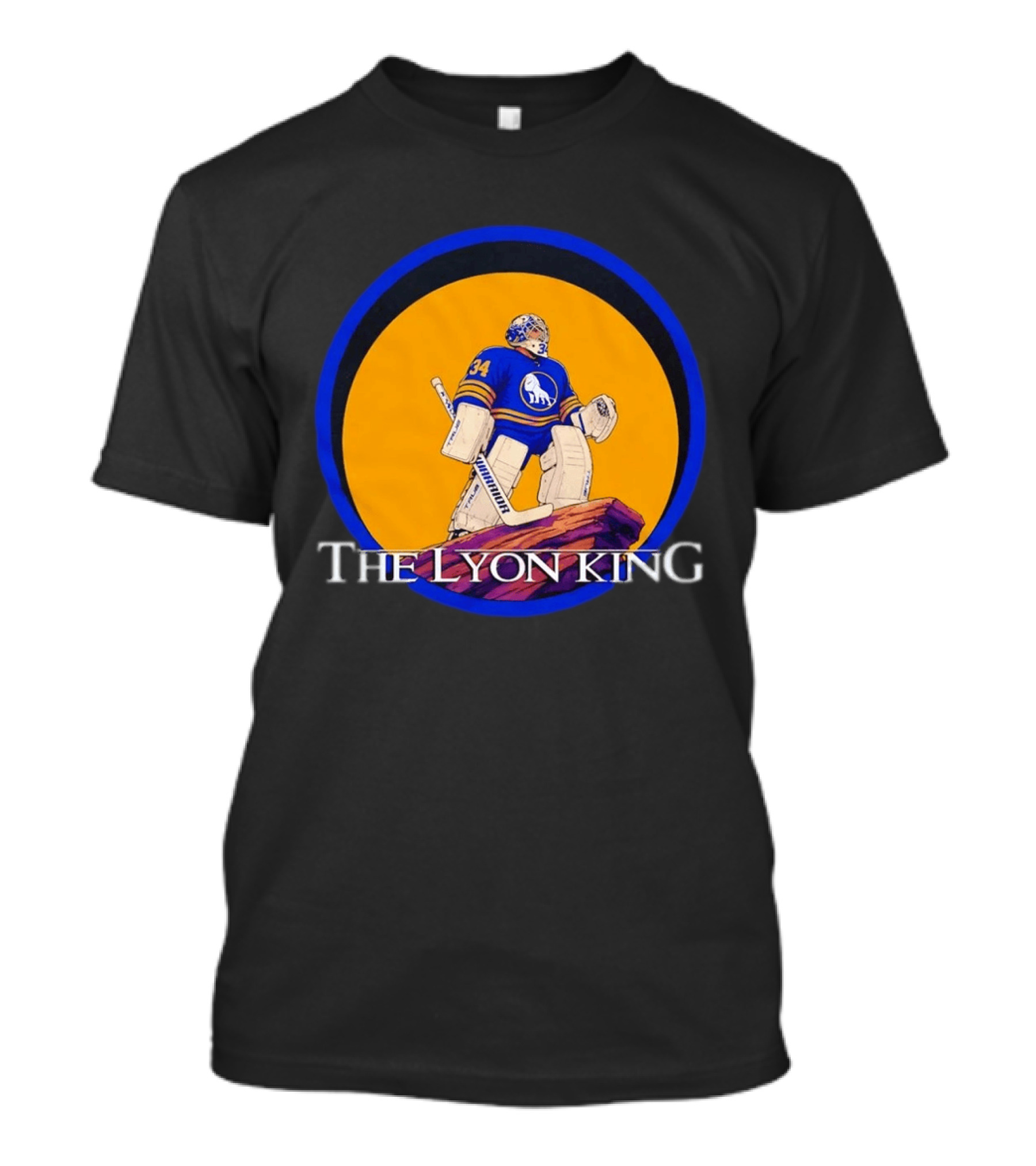 The Lyon King Buffalo Sabres Hockey Goalie 34 Lion Keeper T-Shirt