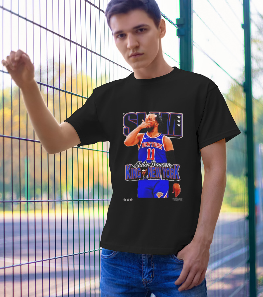 Jalen Brunson King Of New York Knicks NBA SLAM T-Shirt