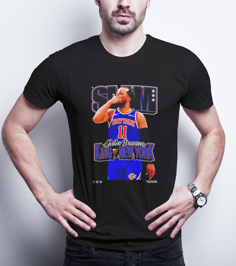 Jalen Brunson King Of New York Knicks NBA SLAM T-Shirt