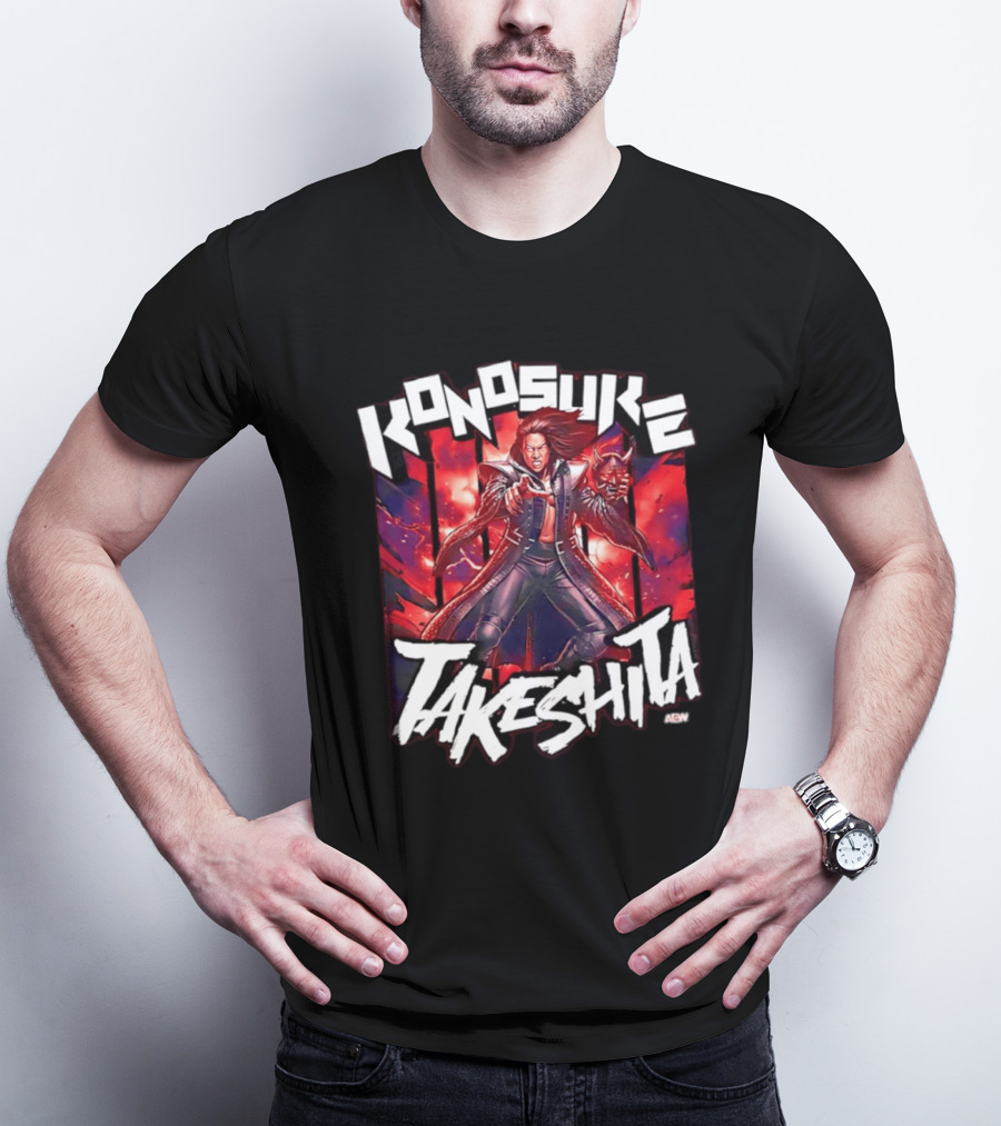 Konosuke Takeshita AEW All Elite Wrestling Comic Style Action T-Shirt