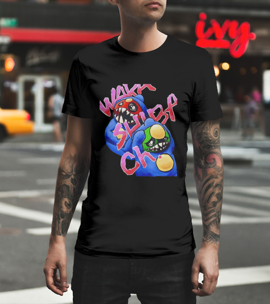 Wakk Slurp Ch Red And Green Creepy Monsters Graffiti T-Shirt