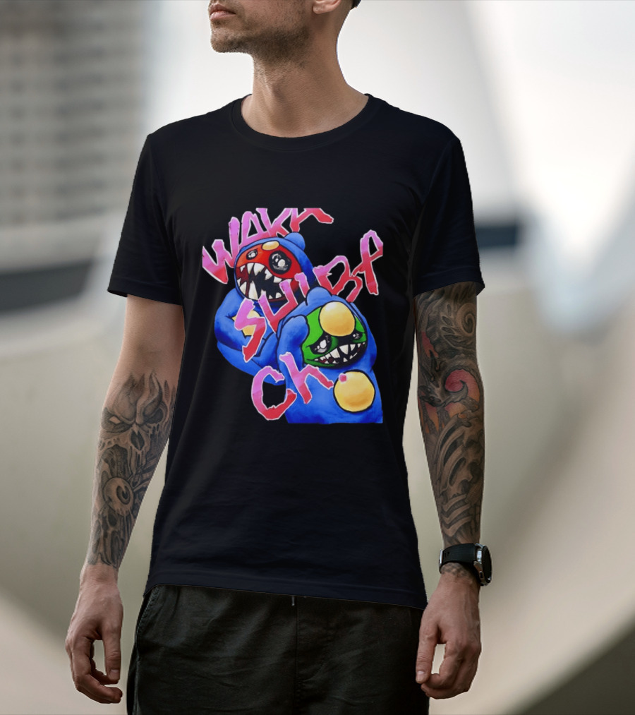 Wakk Slurp Ch Red And Green Creepy Monsters Graffiti T-Shirt