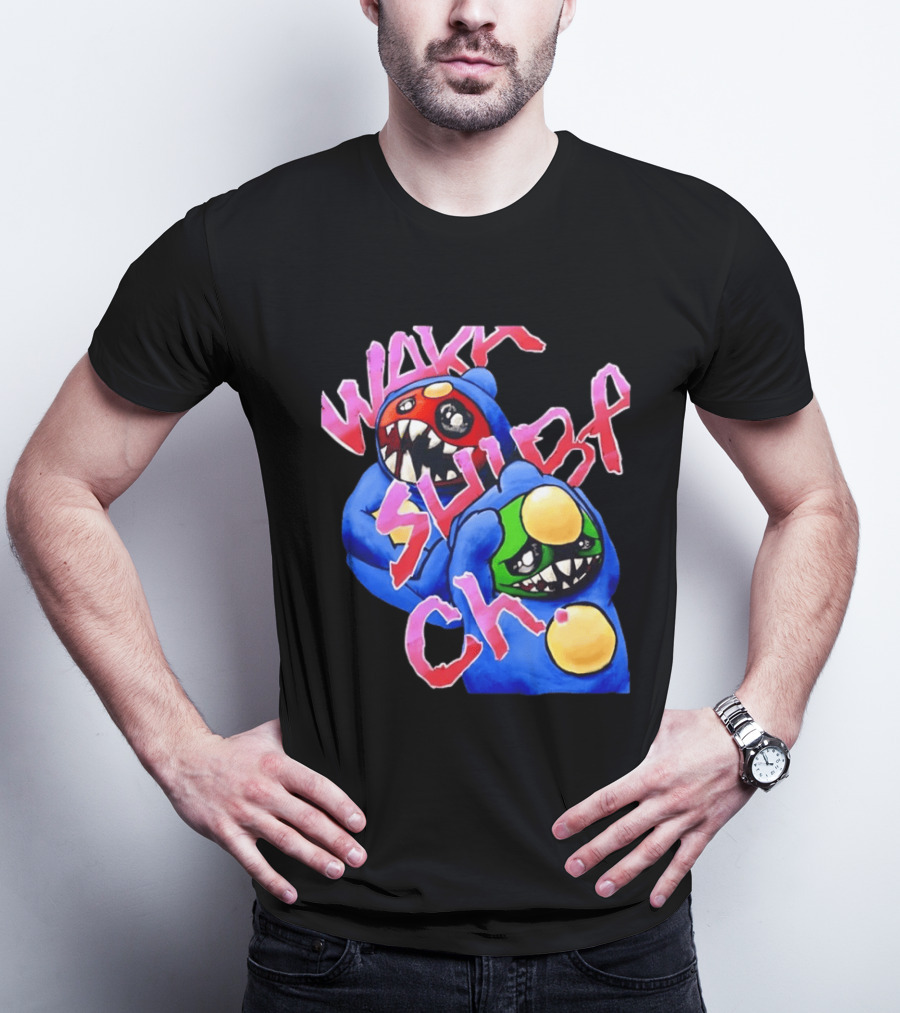 Wakk Slurp Ch Red And Green Creepy Monsters Graffiti T-Shirt