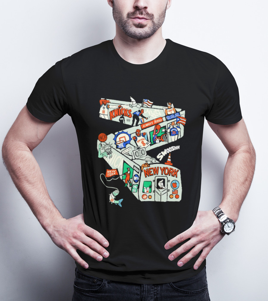 New York Knicks Subway Car Always Slamdunk Basketball City T-Shirt
