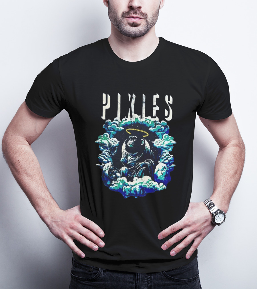 Pixies Haloed Chimp Surrounded By Clouds Vinyl Record T-Shirt