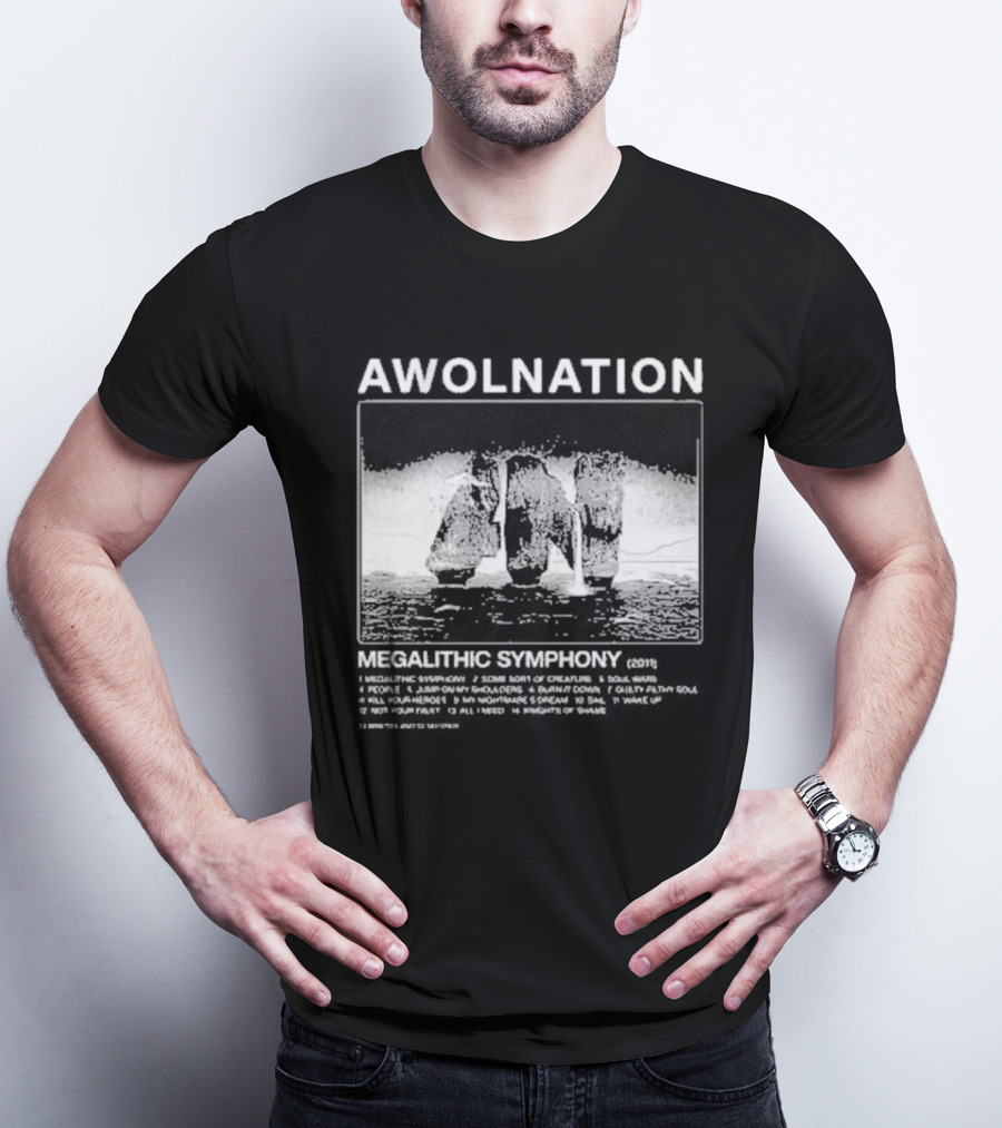 AWOLNATION Megalithic Symphony 15th Anniversary Stone Monoliths Celebration T-Shirt