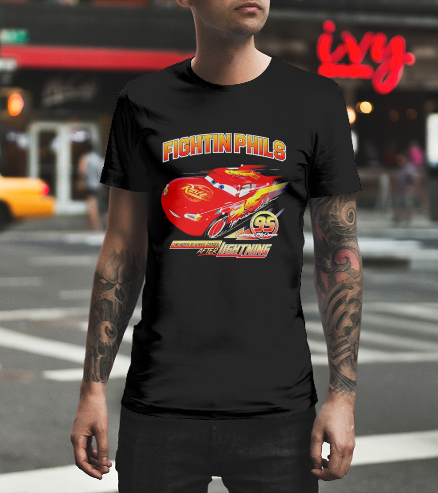 Fightin Phils OT Sports Cars Lightning McQueen Toddler 95 Rust Eze T-Shirt
