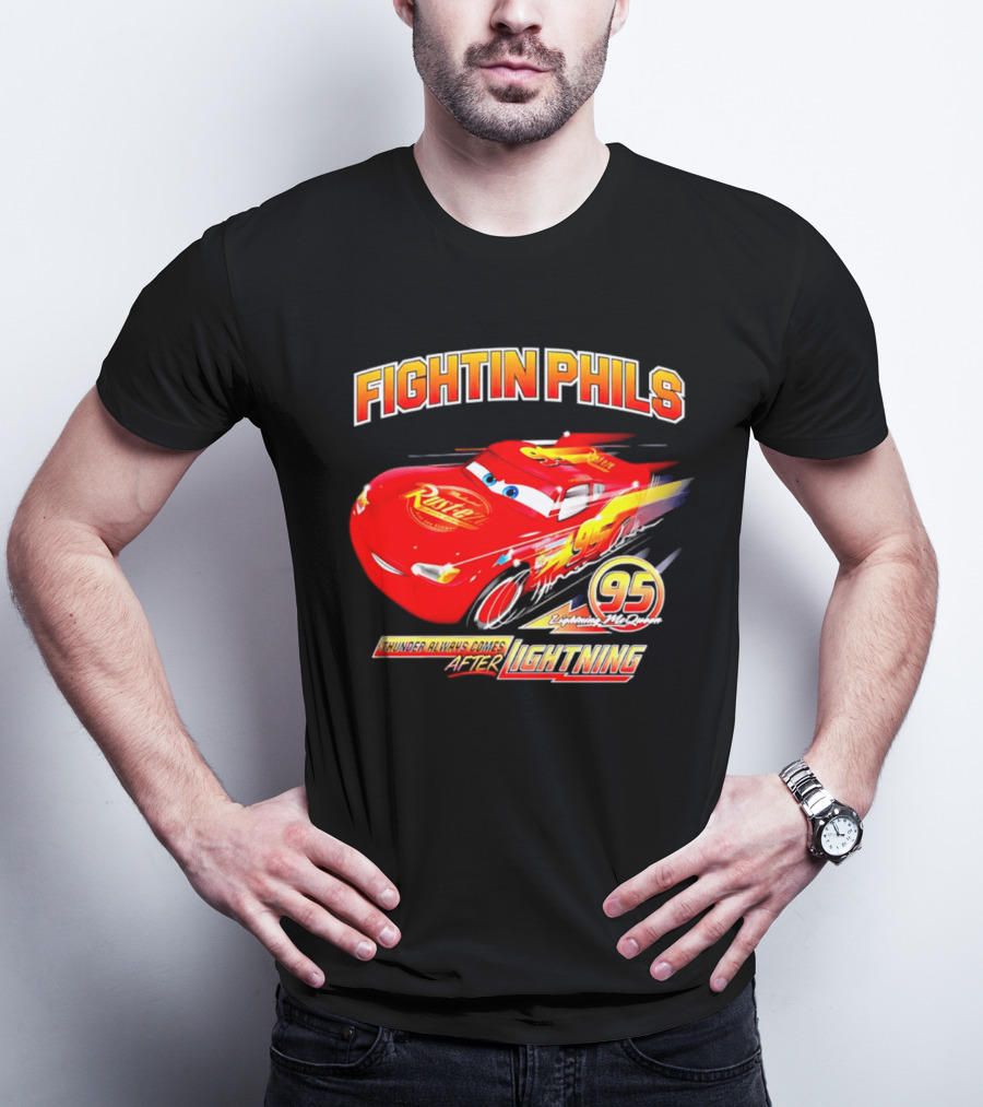 Fightin Phils OT Sports Cars Lightning McQueen Toddler 95 Rust Eze T-Shirt