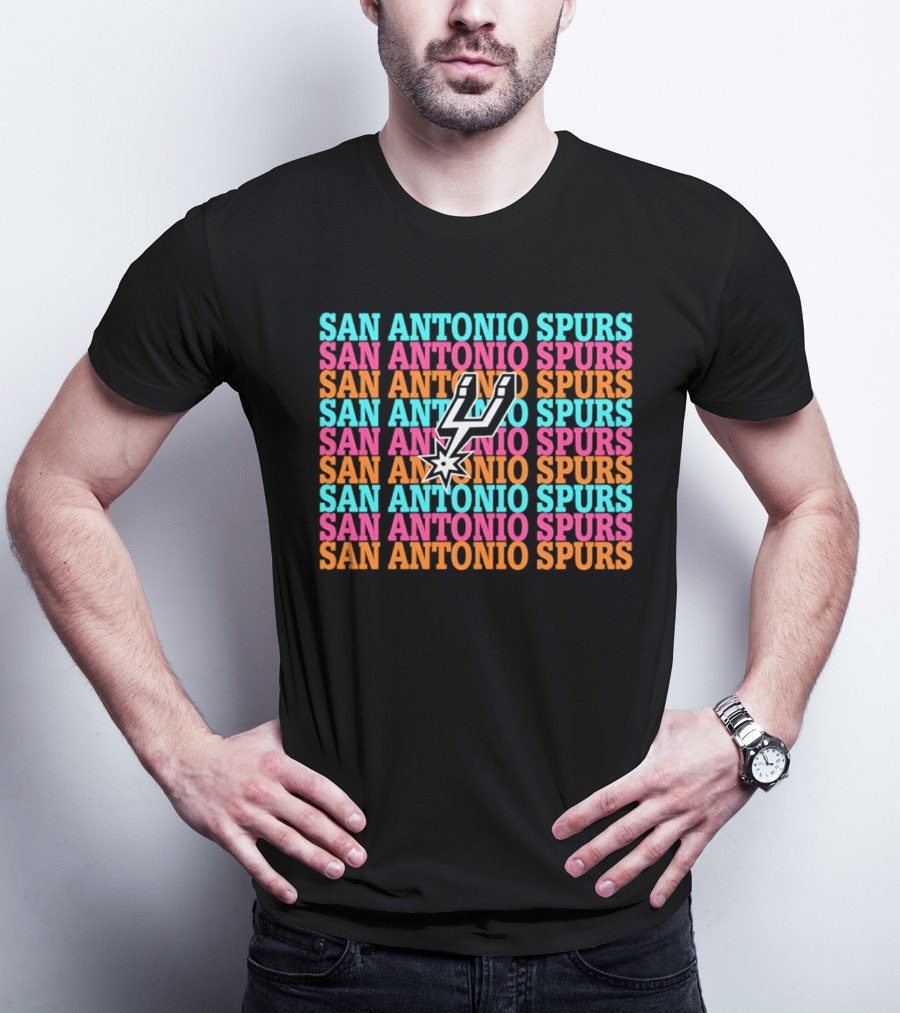 San Antonio Spurs Wemby Era Silver Black Multicolor T-Shirt