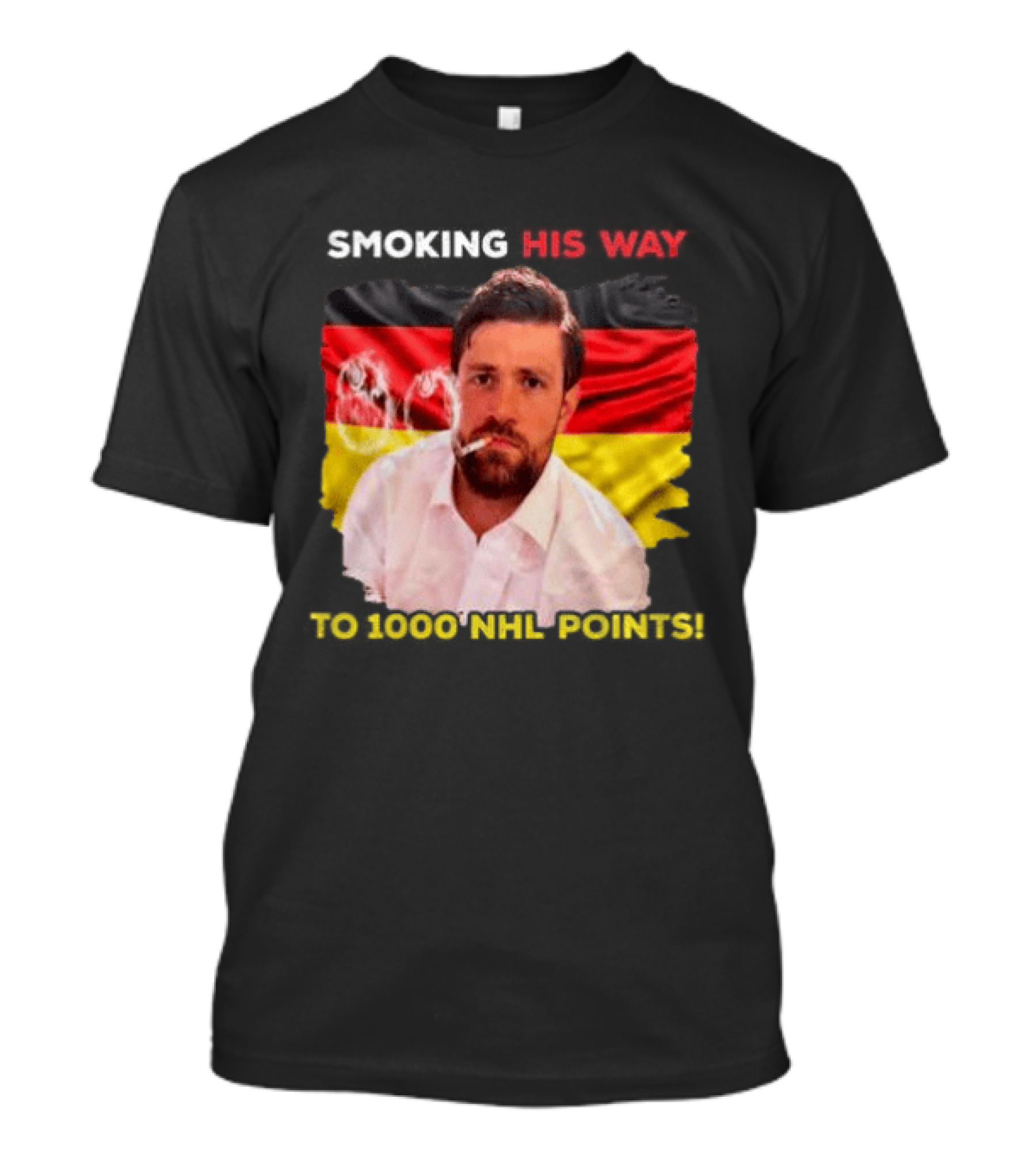 Smoking His Way To 1000 NHL Points Leon Draisaitl Edmonton Oilers T-Shirt