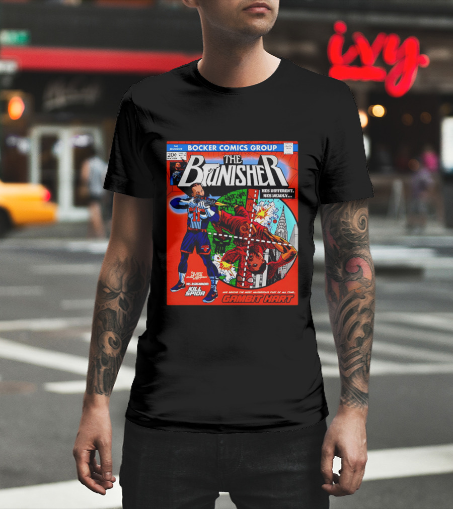 Bocker Comics Group The Brunisher He's Different He's Deadly Kill Spida Gambit Hart T-Shirt