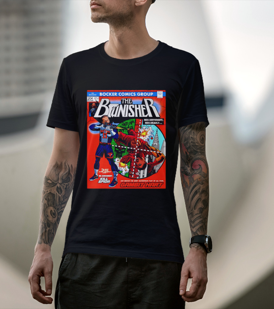 Bocker Comics Group The Brunisher He's Different He's Deadly Kill Spida Gambit Hart T-Shirt