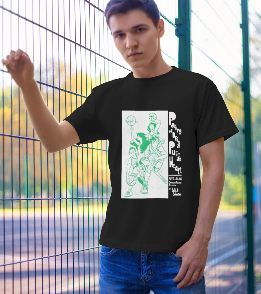 Pains Of Being Pure At Heart Boston May 19 Paradise Touring Company With Helki Silkscreen Basketball T-Shirt