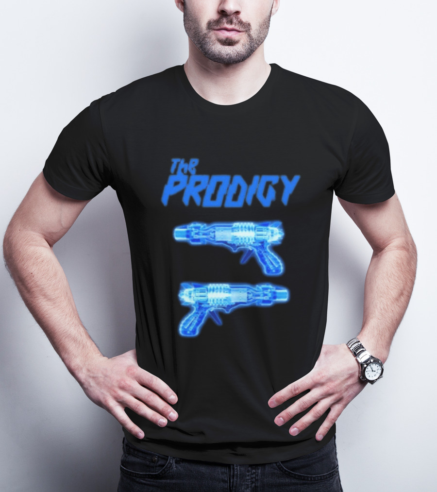 The Prodigy Raygun X Ray 26 Tour Blue Neon Guns T-Shirt