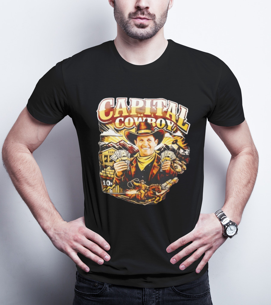 Capital Cowboy Bank Cash 10x Cowboy Hat T-Shirt