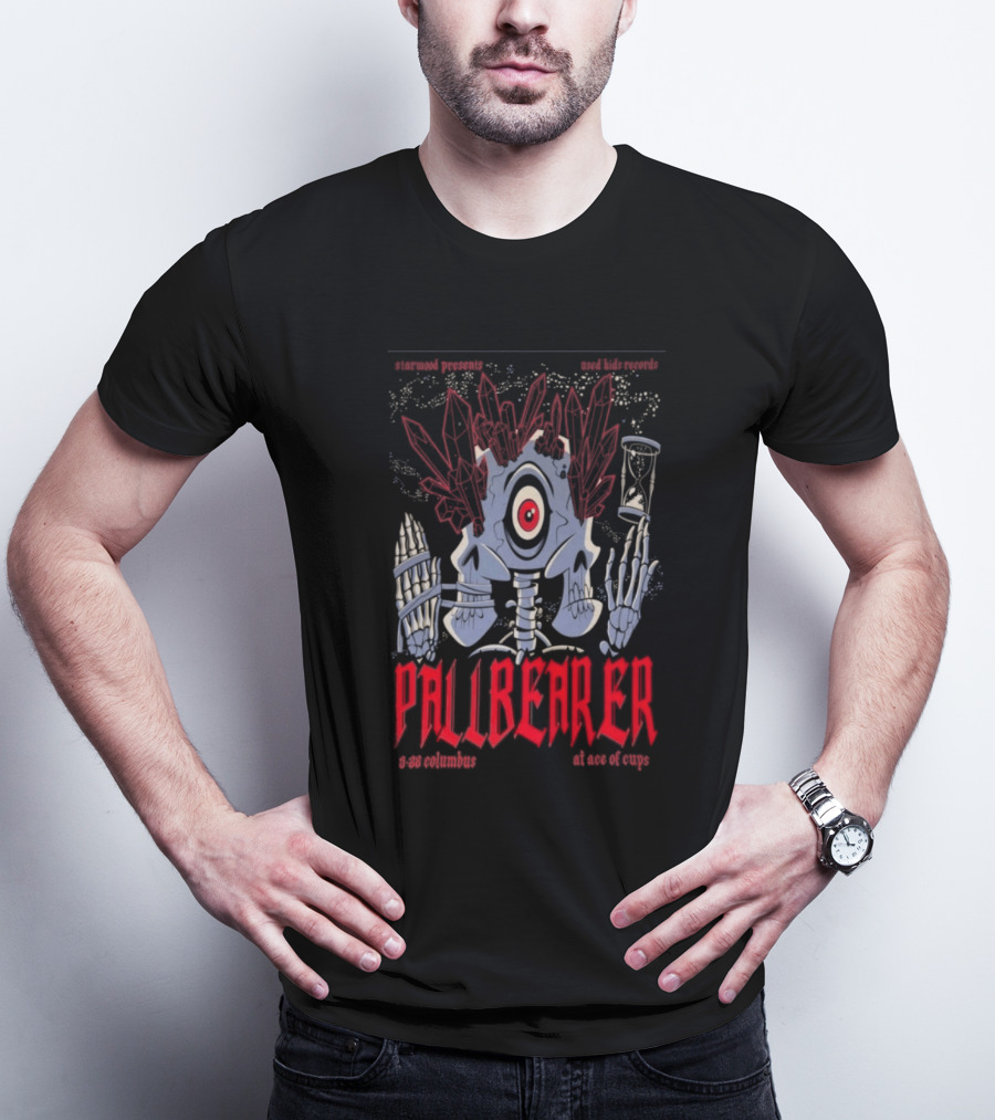 Pallbearer Ace Of Cups Columbus May 28 2026 Skeleton Eye Hourglass T-Shirt
