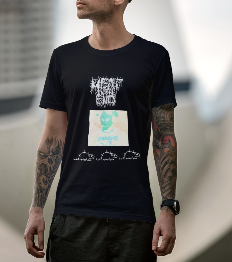 Windbreaker Rat Meat In The End Mysterious Masked Figure T-Shirt