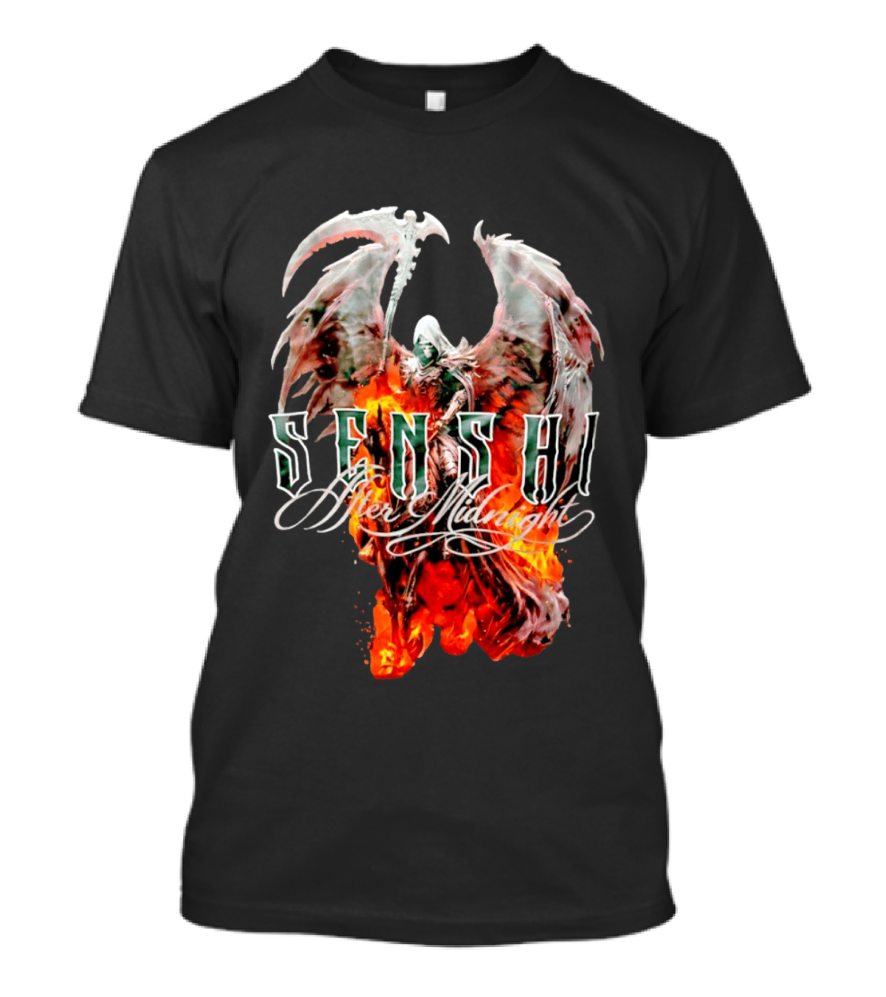 Senshi After Midnight Flaming Grim Reaper Wings T-Shirt