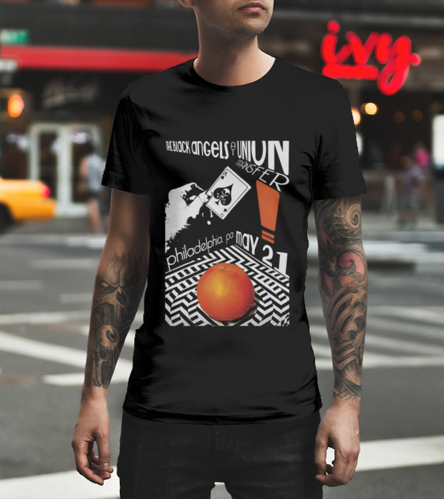 The Black Angels Union Transfer Philadelphia PA May 21 Orange T-Shirt