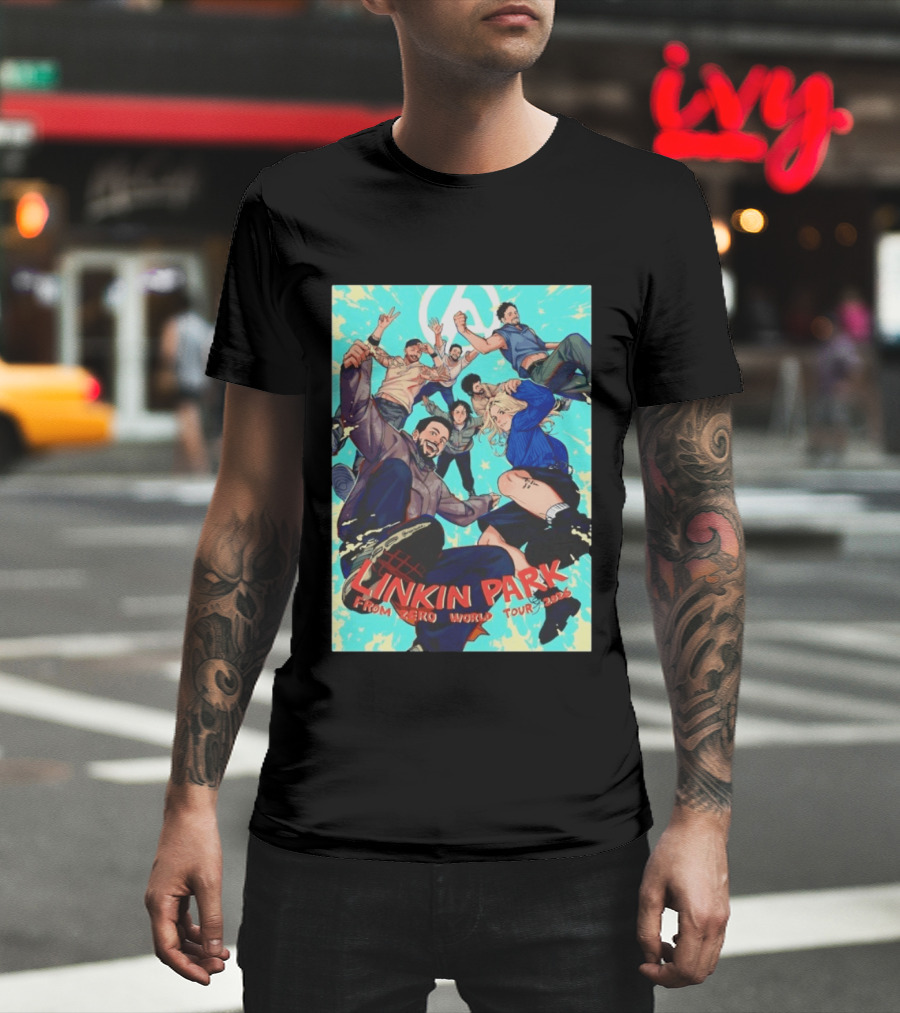 Linkin Park From Zero World Tour 2025 Anime Style Group T-Shirt