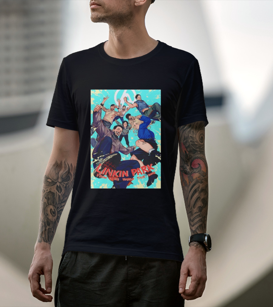 Linkin Park From Zero World Tour 2025 Anime Style Group T-Shirt