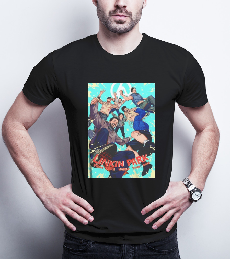 Linkin Park From Zero World Tour 2025 Anime Style Group T-Shirt