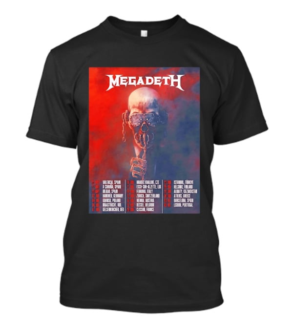 Megadeth 2026 Farewell Tour Europe Dates And Venues T-Shirt