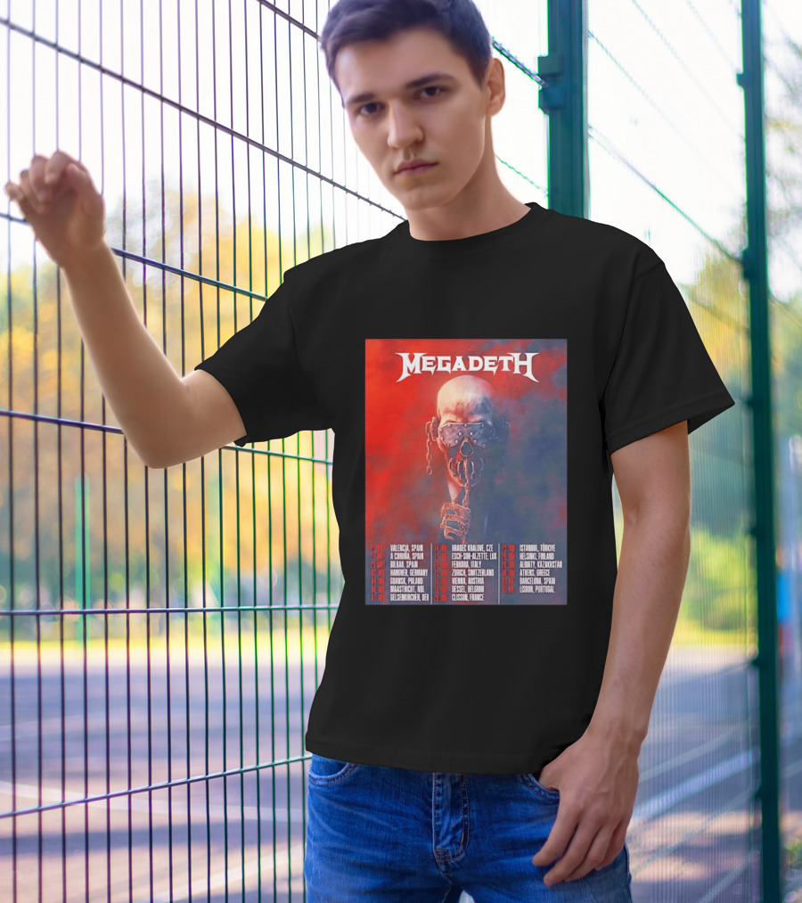 Megadeth 2026 Farewell Tour Europe Dates And Venues T-Shirt