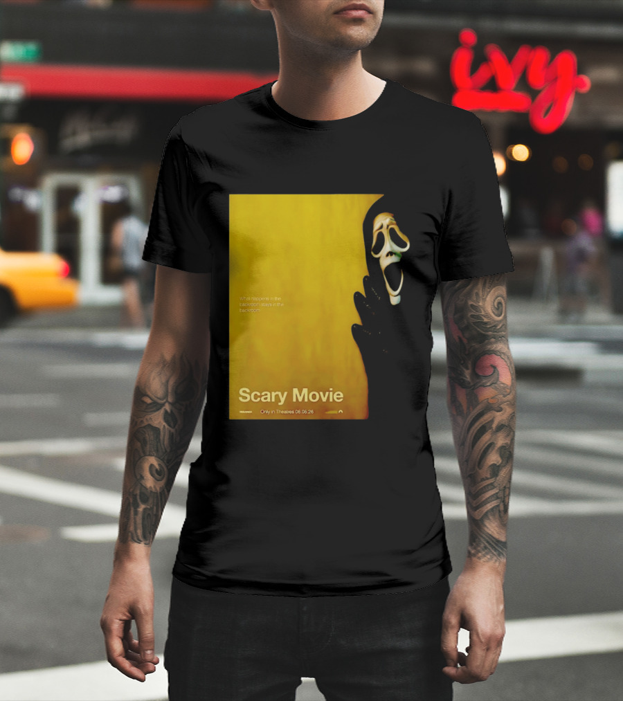 What Happens In The Backroom Stays In The Backroom Scary Movie 6 Backrooms Only In Theatres 06.05.26 T-Shirt