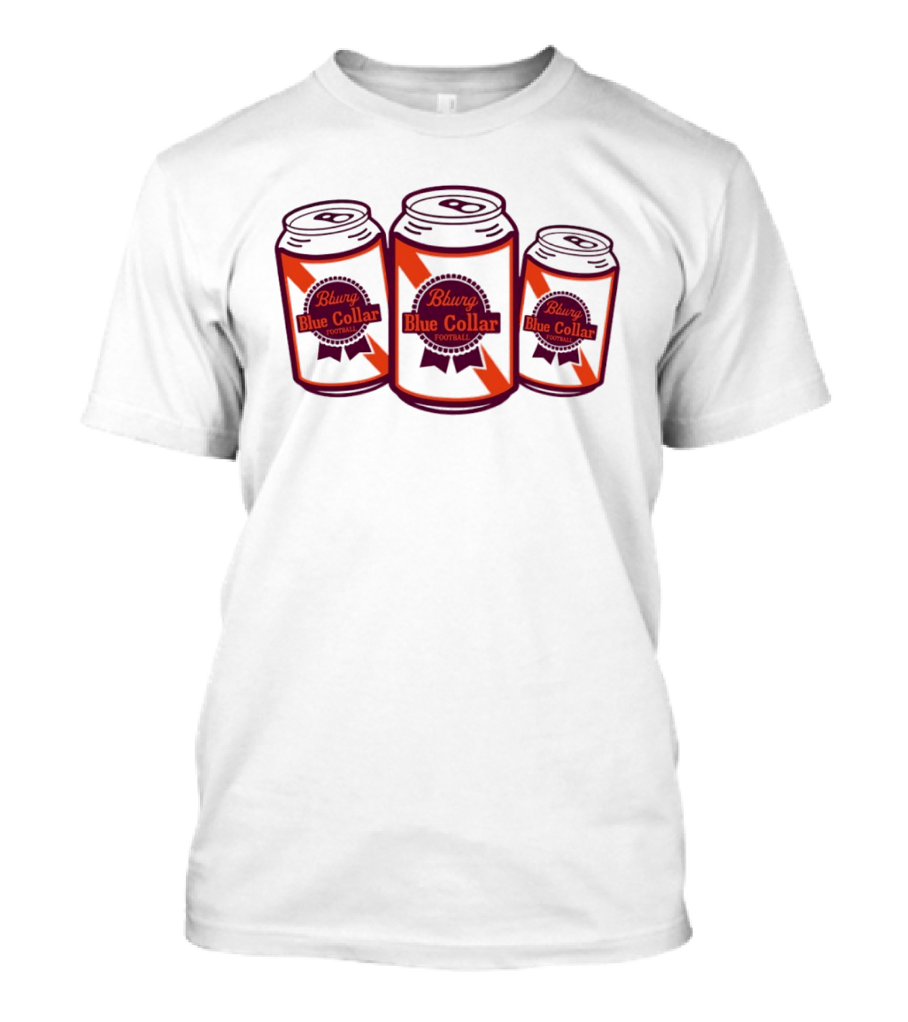 Blacksburg Virginia Tech University Hokies Bburg Blue Collar Football ACC Cans T-Shirt