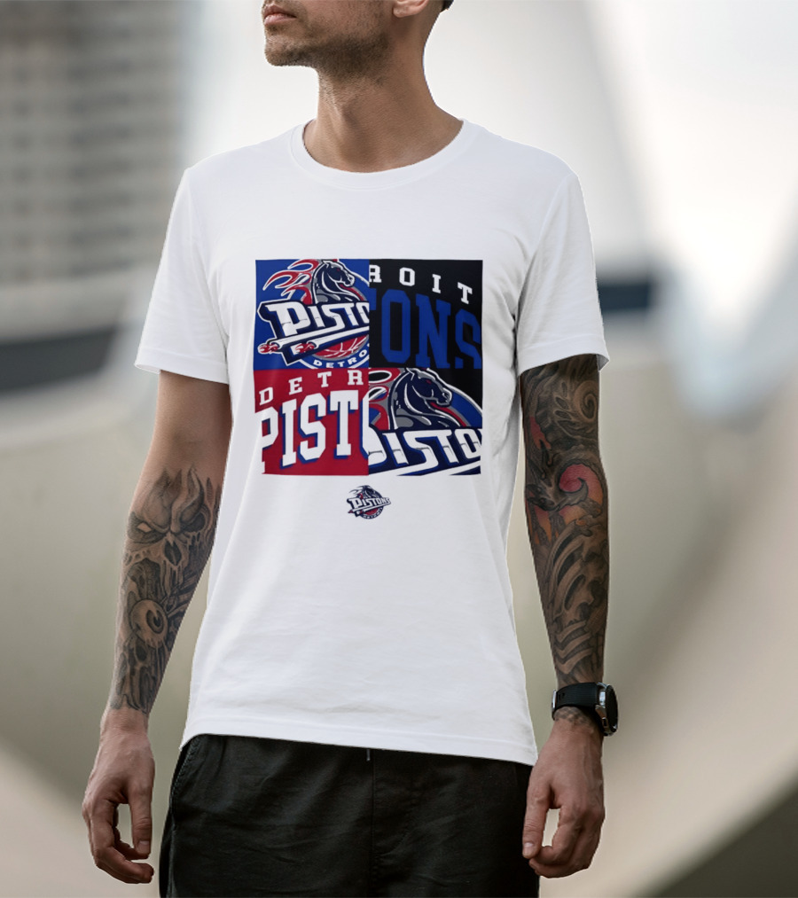 Detroit Pistons NBA Mashup Basketball Sports T-Shirt