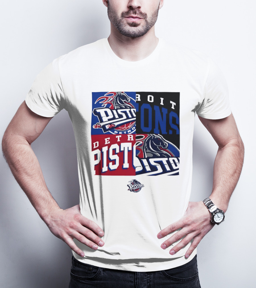 Detroit Pistons NBA Mashup Basketball Sports T-Shirt