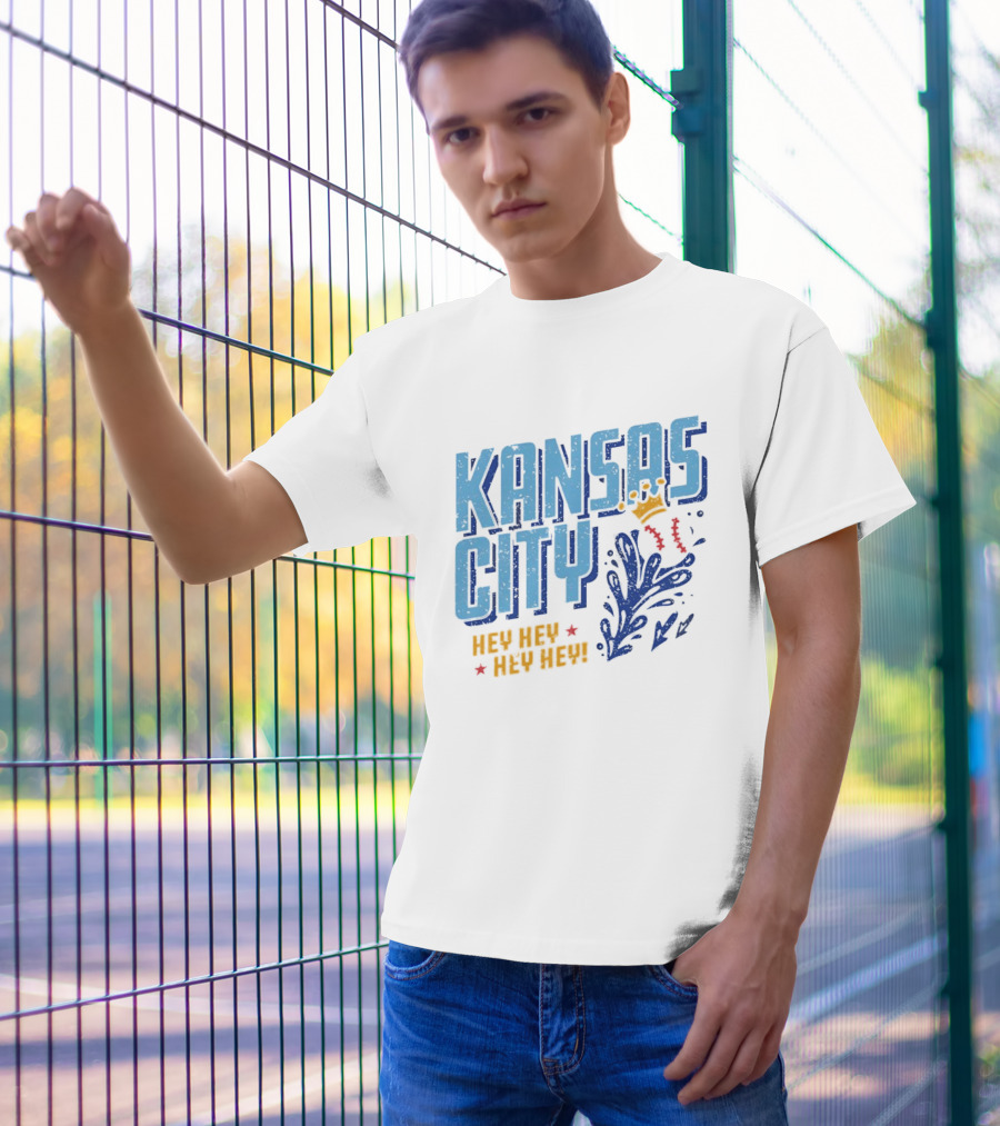 Kansas City Royals Hey Hey Hey Major League Baseball Kauffman Stadium T-Shirt
