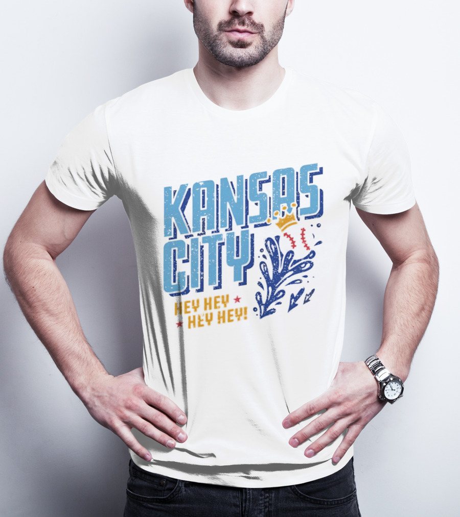 Kansas City Royals Hey Hey Hey Major League Baseball Kauffman Stadium T-Shirt