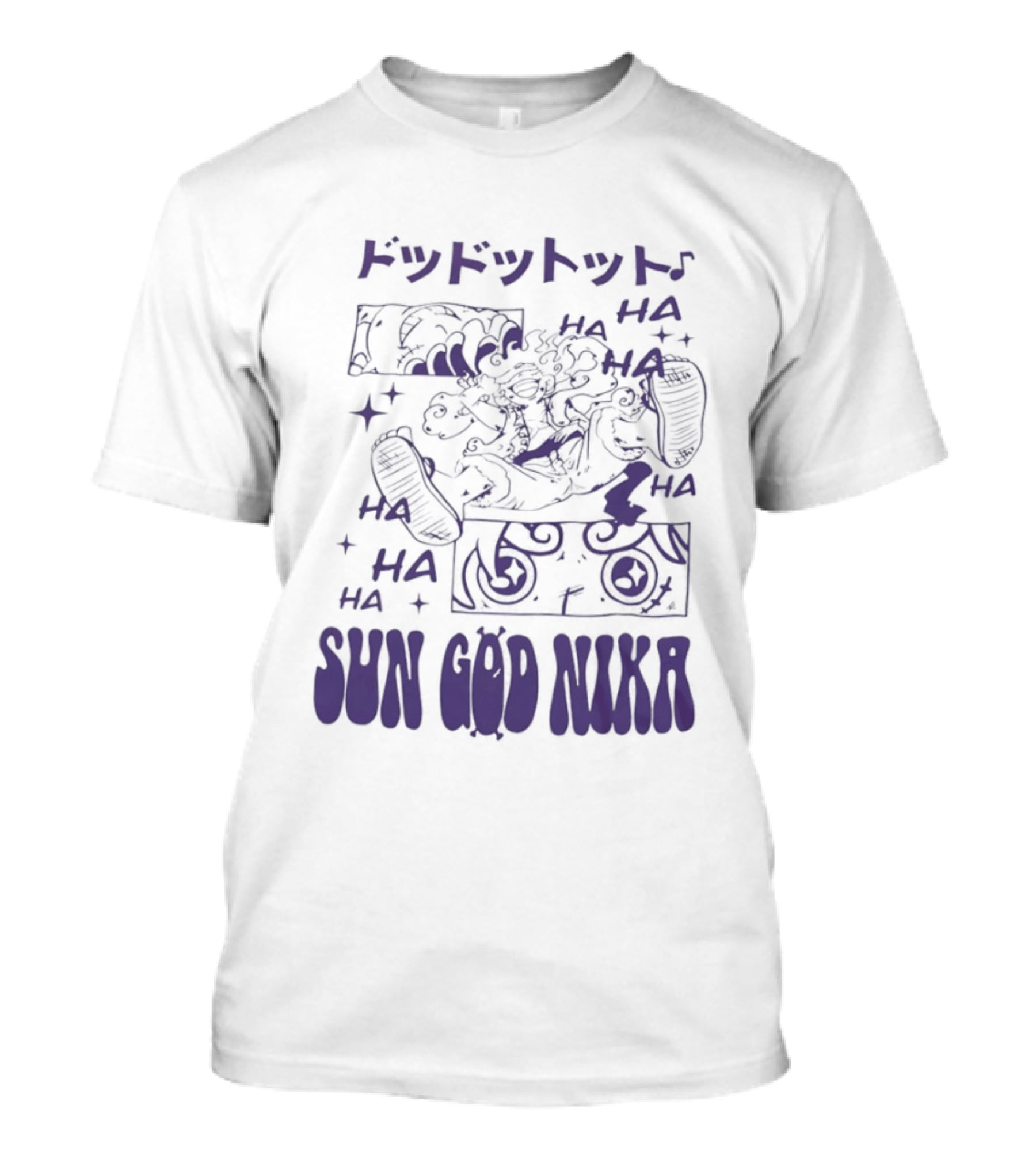 Monkey D Luffy Sun God Nika Laugh One Piece Joyful Image T-Shirt