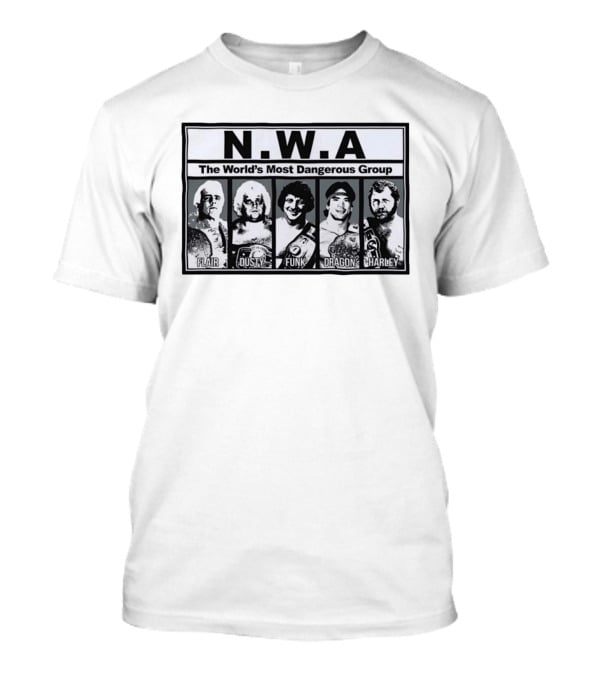 NWA The World's Most Dangerous Group Flair Dusty Funk Dragon Harley T-Shirt