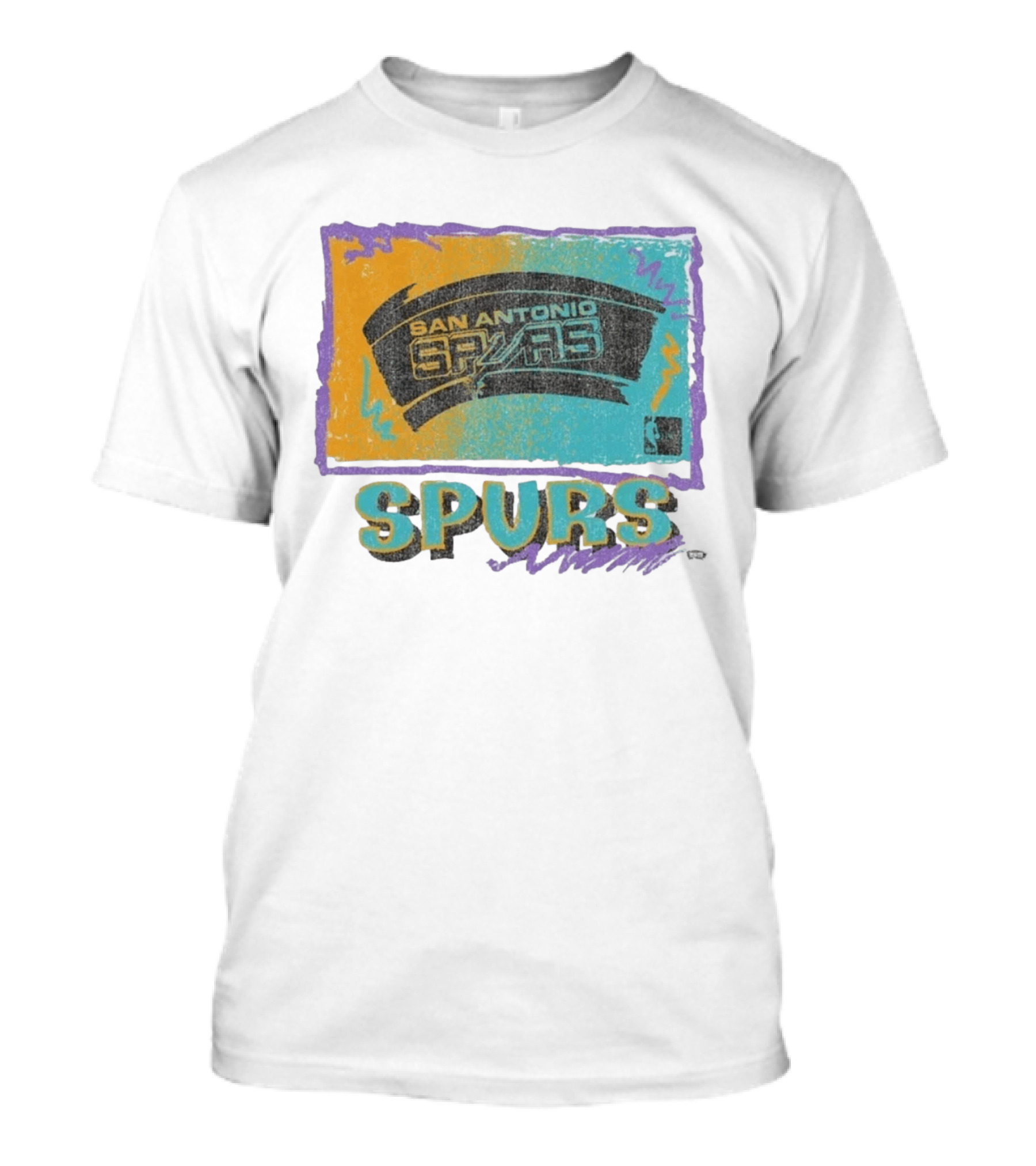 San Antonio Spurs White Surf Foundation Retro Colorful NBA T-Shirt