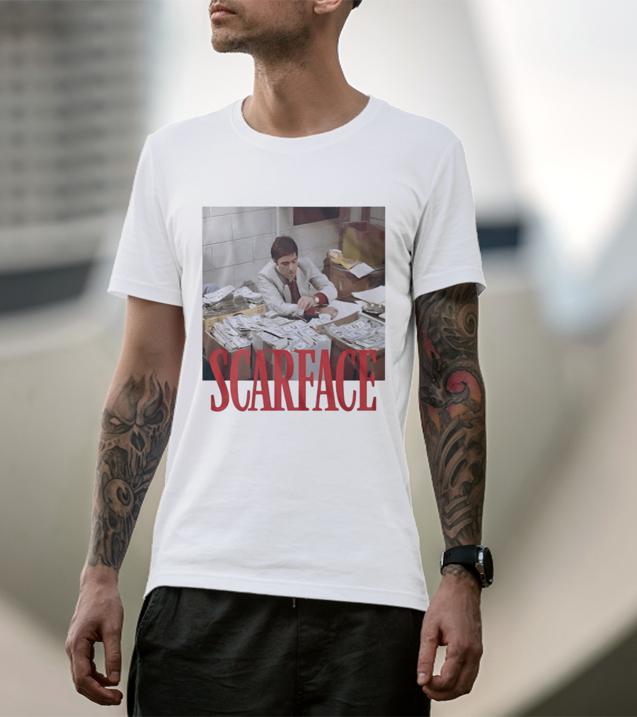 Scarface Tony Montana Al Pacino Money Scene T-Shirt