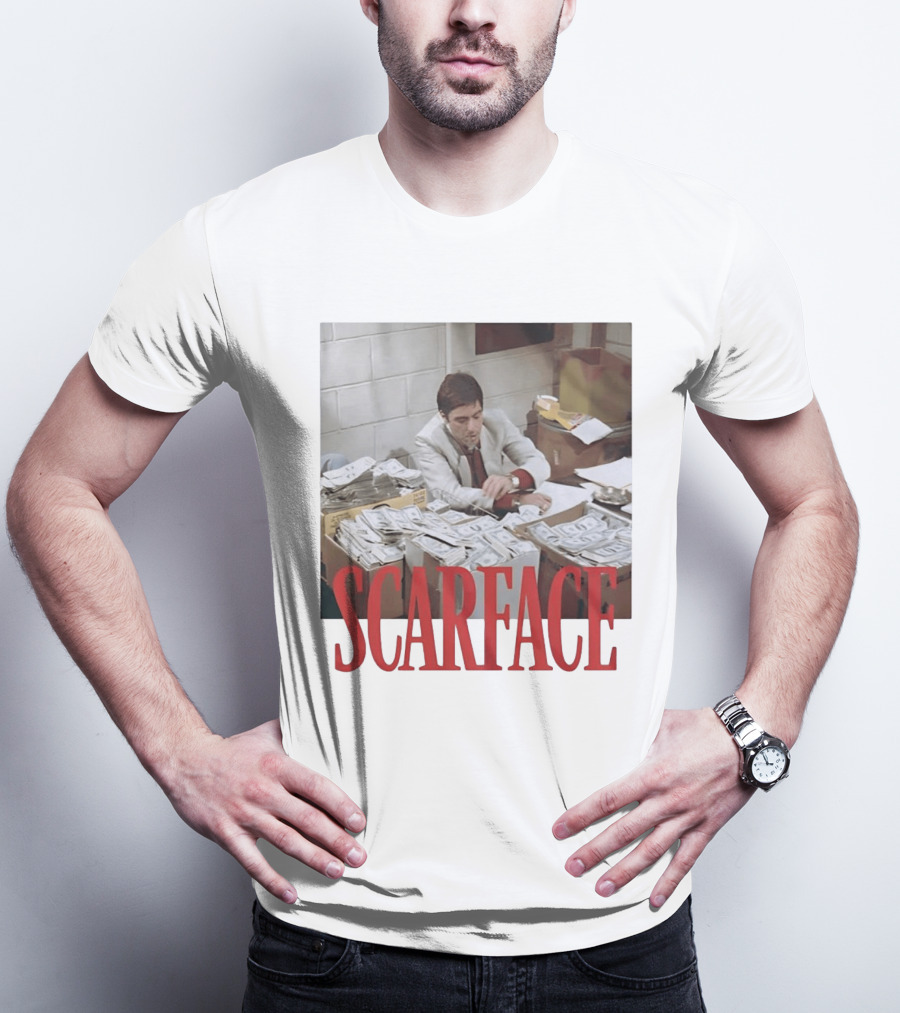 Scarface Tony Montana Al Pacino Money Scene T-Shirt