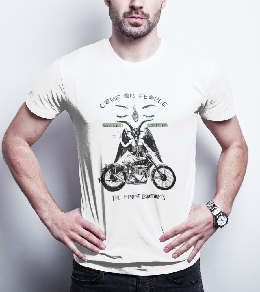 The Front Bottoms Come On People Would I Lie To You Motorcycle Baphomet T-Shirt