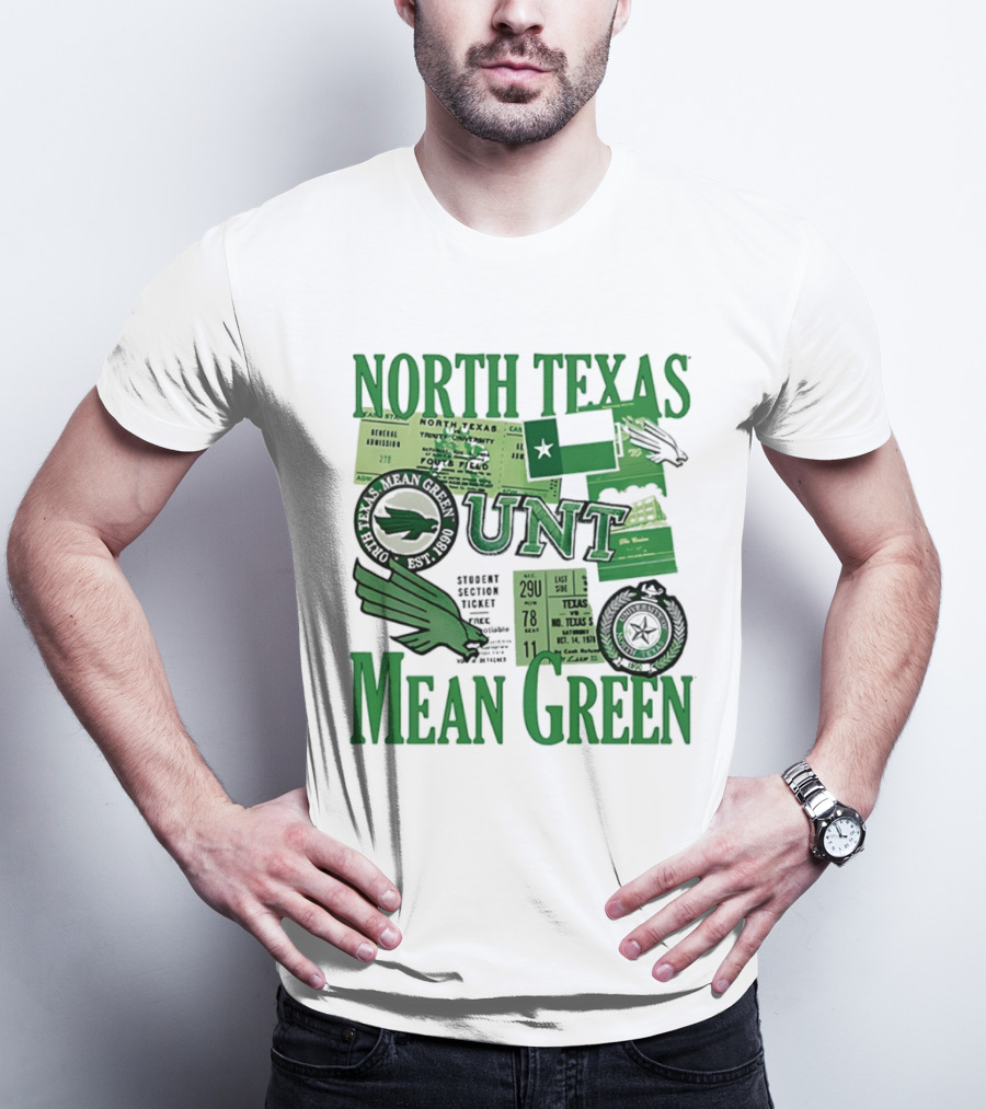 North Texas Mean Green UNT Fouts Field 1890 Football Tickets Memorabilia T-Shirt