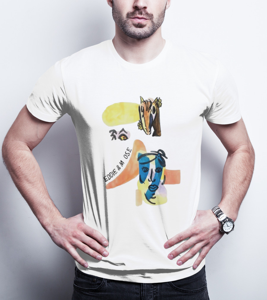 Eddie And Moose Horse Head Face Eye Shape Abstract Eddie And M CSE T-Shirt